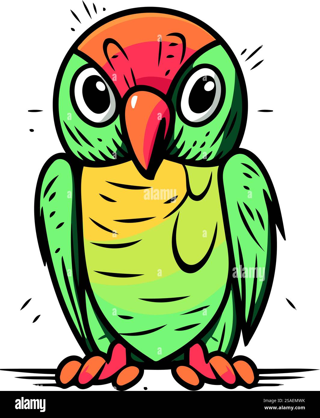 Cute parrot cartoon. Vector illustration isolated on white background ...