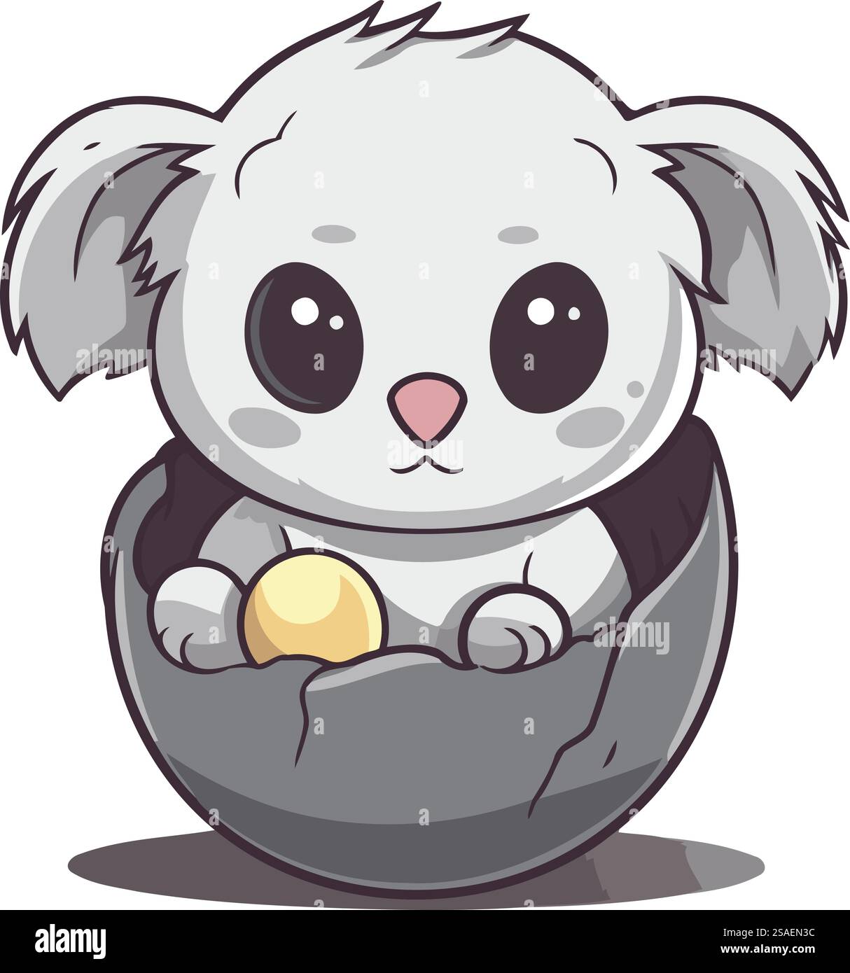 Cute koala in egg isolated on a white background vector illustration ...