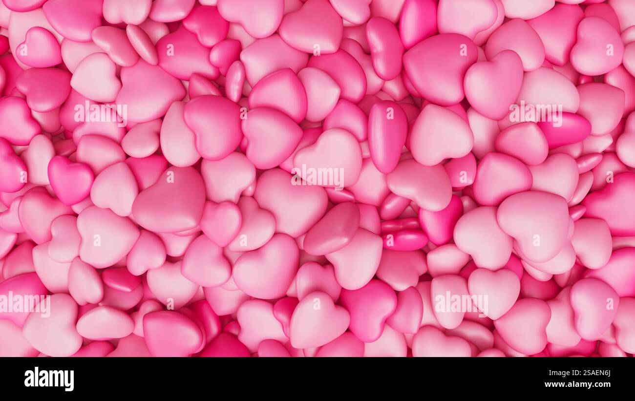 Light pink hearts background for Valentine's Day. Pile of hearts ...