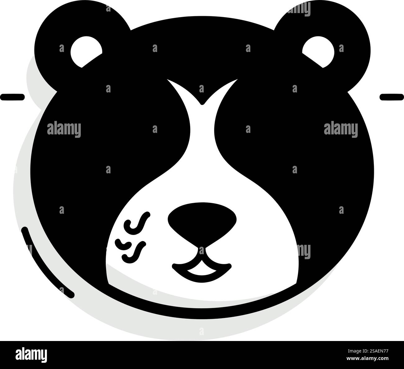 Cute panda face. Vector illustration in a flat style Stock Vector Image ...