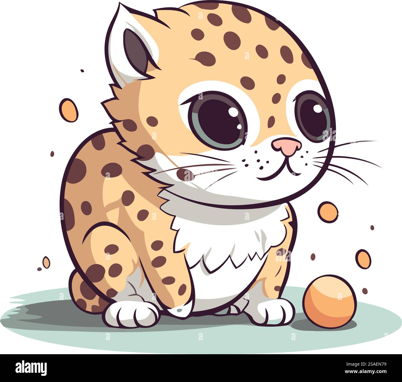 Cute baby cheetah. Vector illustration of a cat Stock Vector Image ...