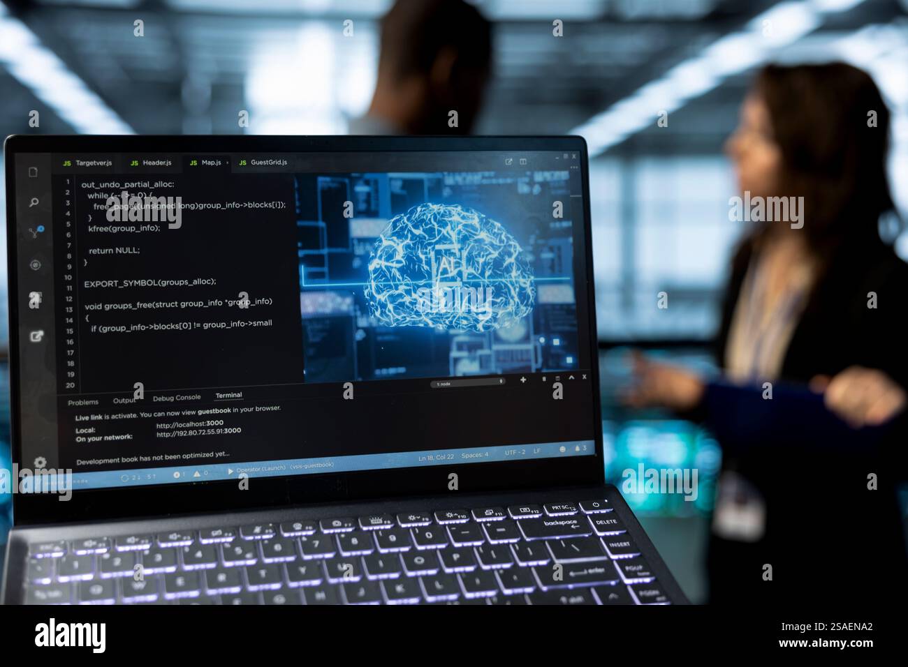 Data center employees check ai hi-res stock photography and images - Alamy