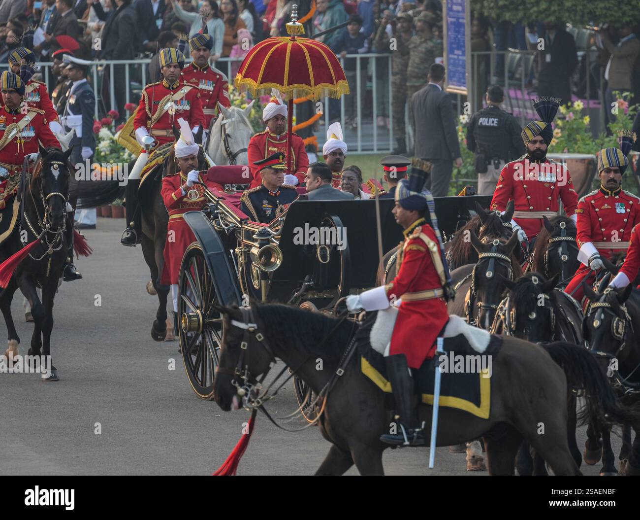 NEW DELHI, INDIA - JANUARY 29: Convoy of President of India Droupadi ...
