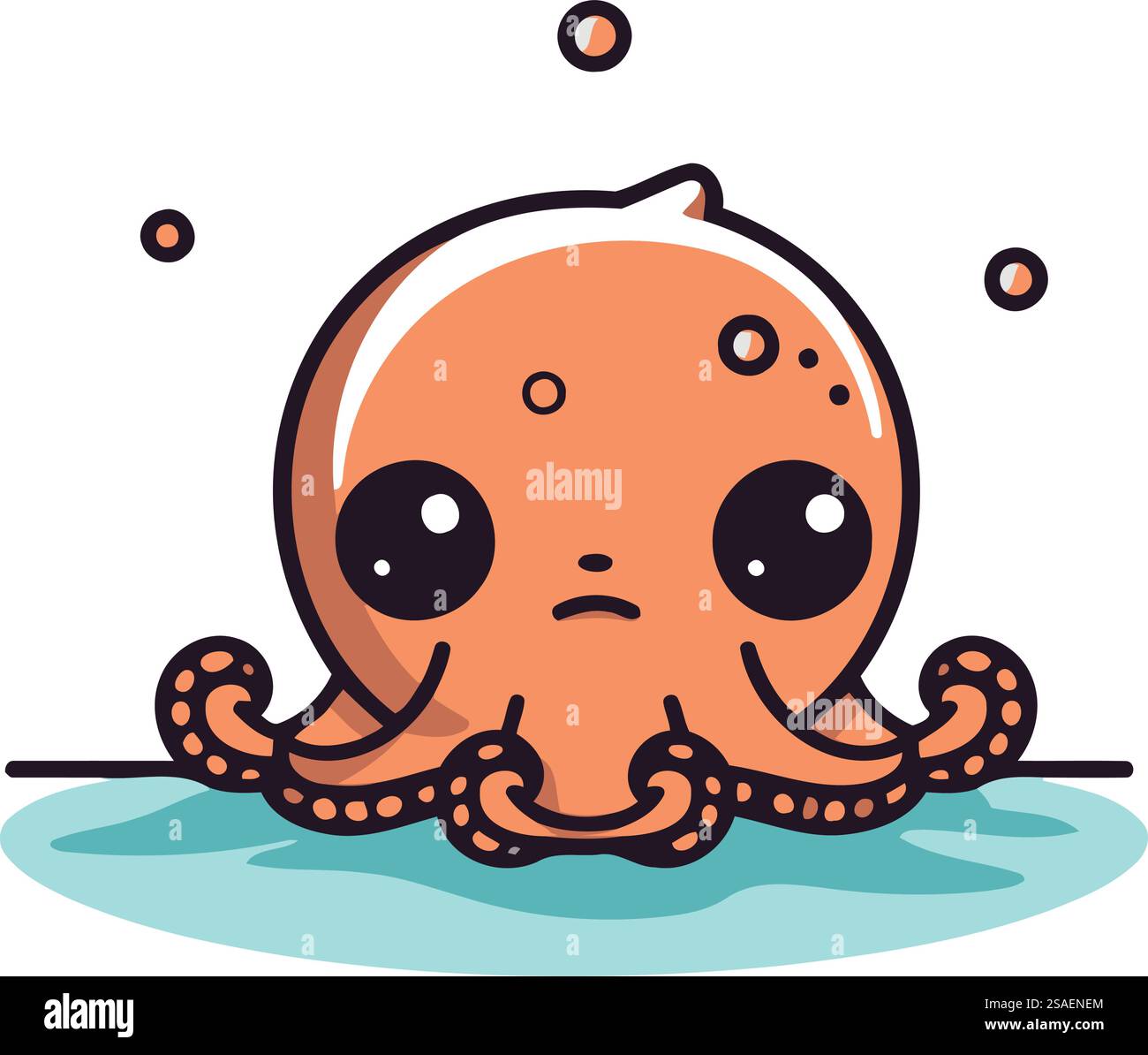 Octopus character. Cute kawaii octopus character. Vector illustration ...