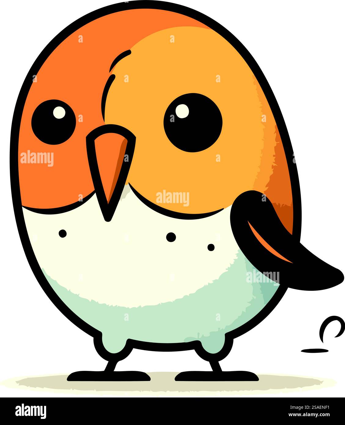 Cute Cartoon Bird Character with Question Mark. Vector Illustration ...