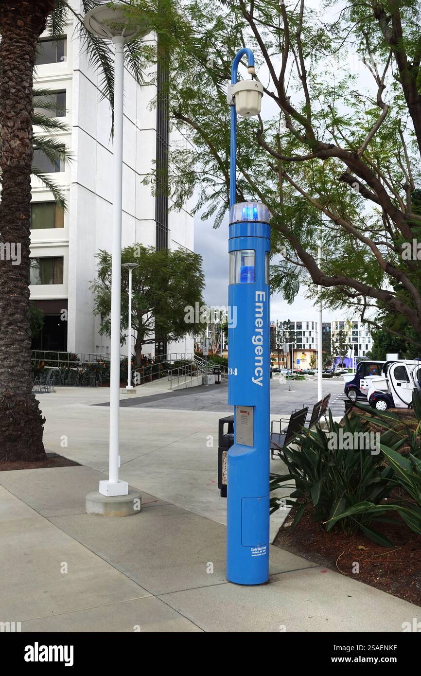 An emergency blue light phone on a college campus Stock Photo - Alamy