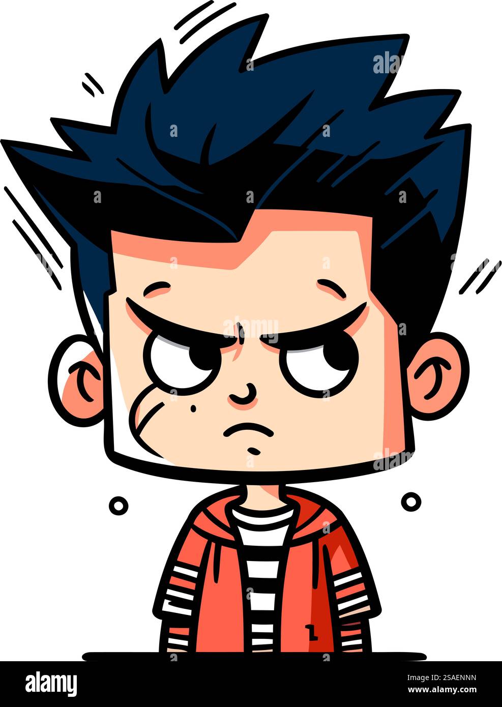 Angry boy cartoon. Vector illustration in flat design. Isolated on ...