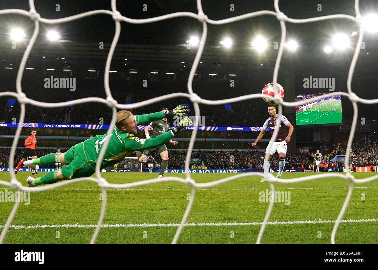 Aston Villa's Ollie Watkins scores their side's third goal of the game ...