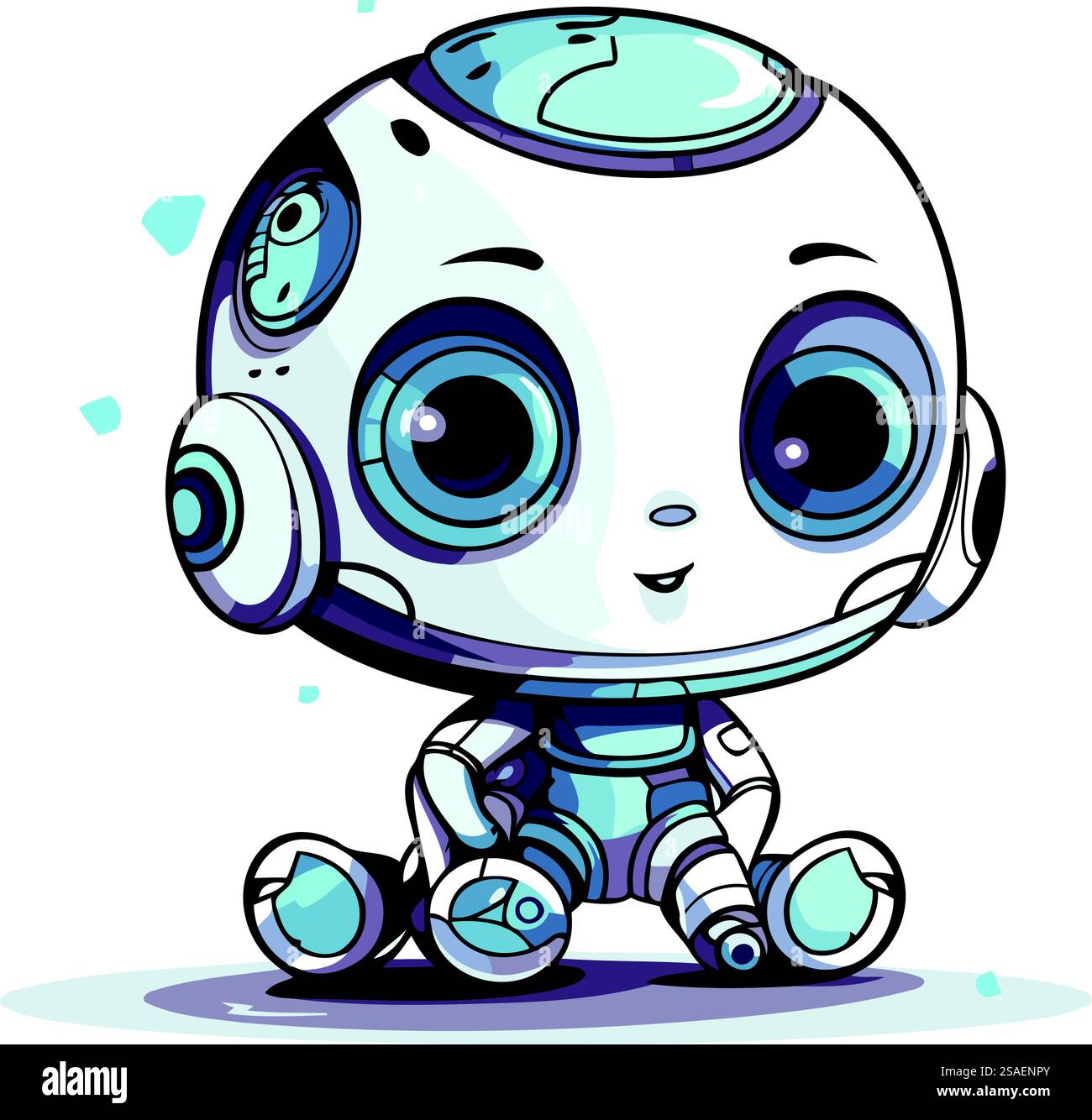 Cute cartoon robot. Vector illustration of a cute little robot Stock ...