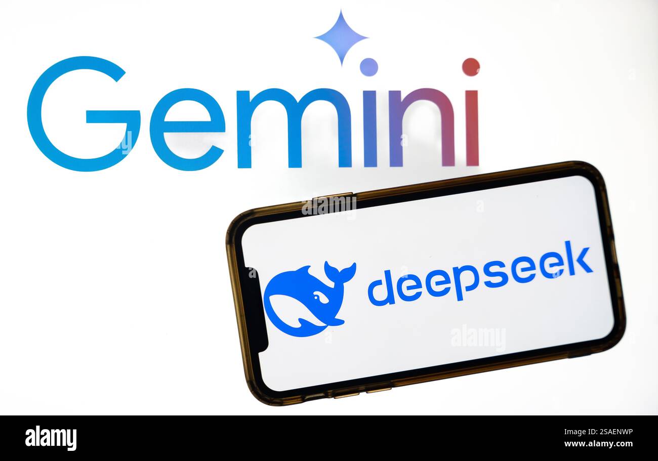 In this photo illustration, the Deepseek logo is seen displayed on a ...