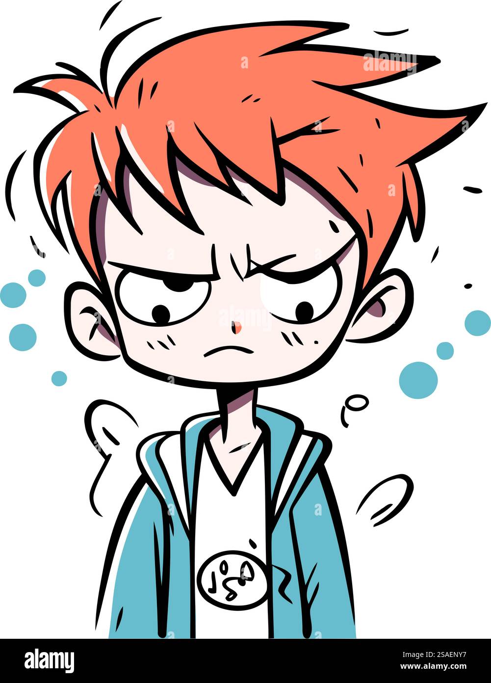 Angry little boy cartoon character. Vector illustration on white ...