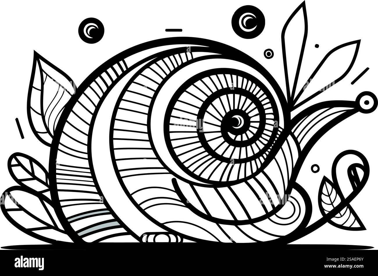 Hand drawn doodle snail isolated on white background. Vector ...