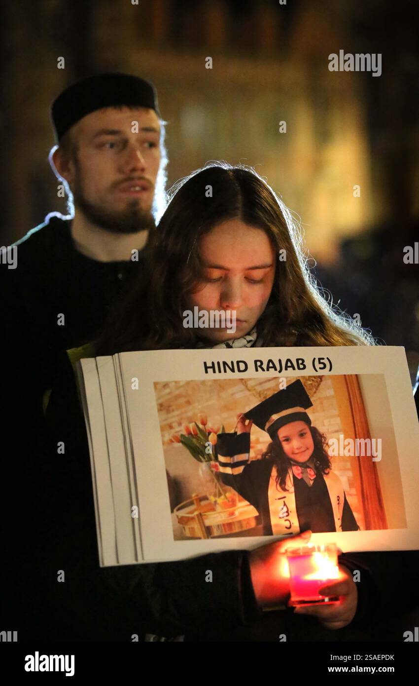 Cambridge, England, UK. 29th Jan, 2025. Those present at the vigil ...