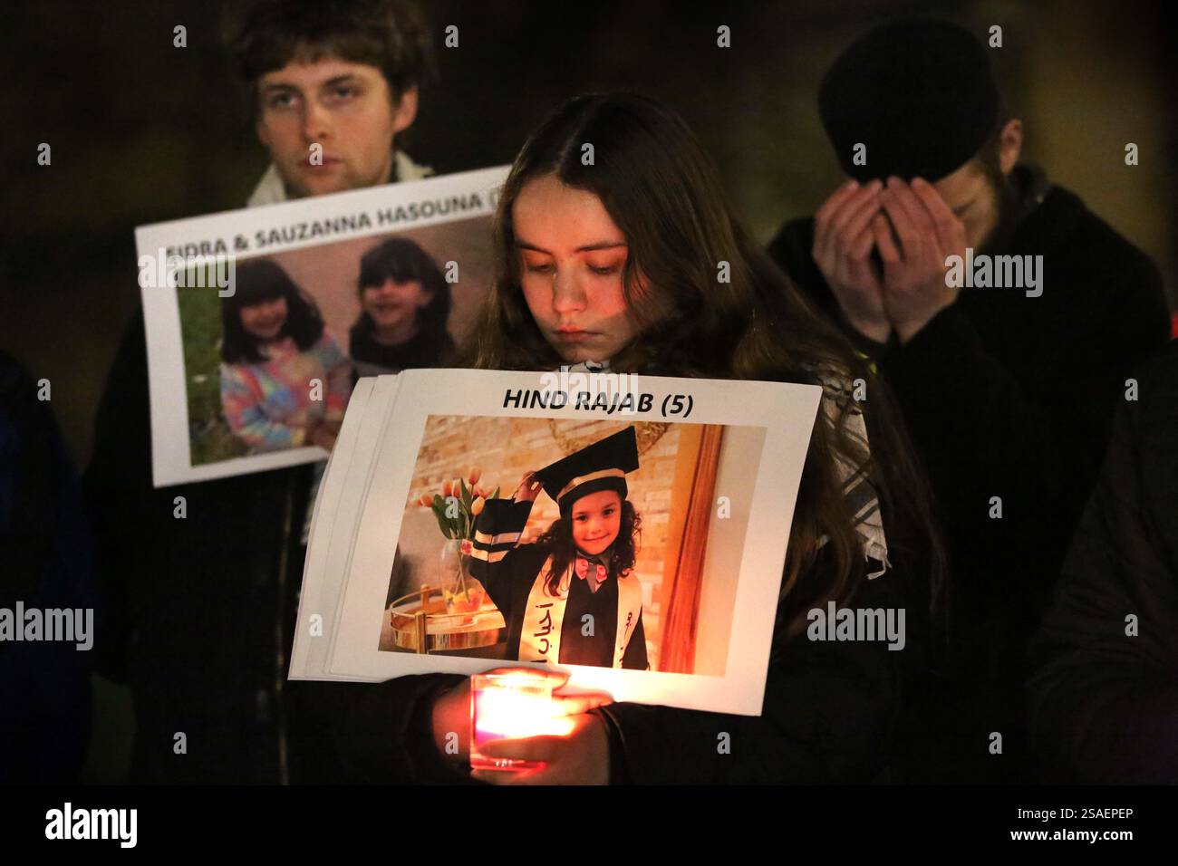 Cambridge, England, UK. 29th Jan, 2025. Those present at the vigil ...