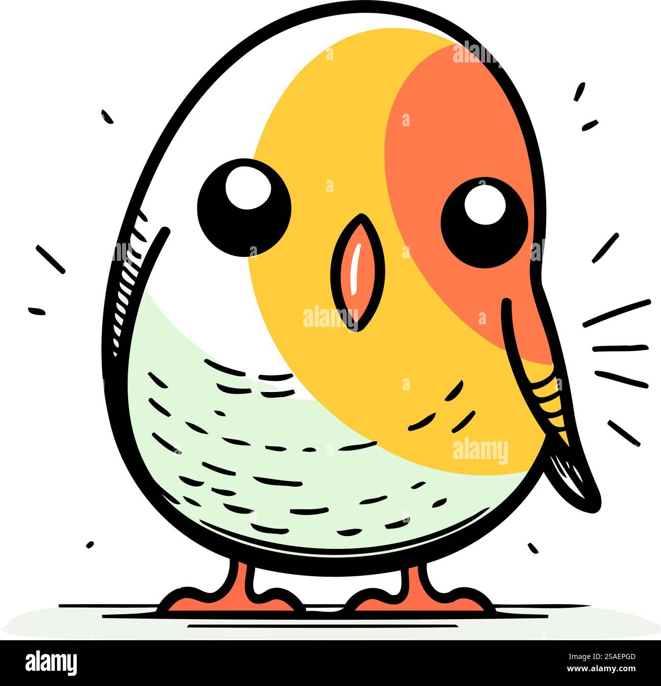 Cute cartoon chick. Hand drawn vector illustration in doodle style ...