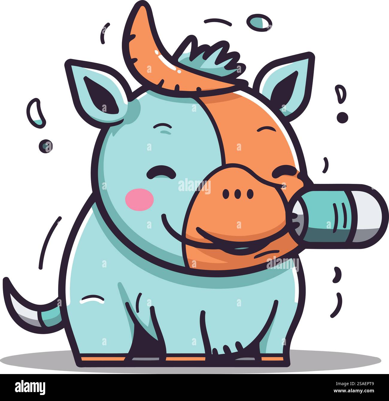 Cute bull character vector illustration. Cute cartoon bull character ...