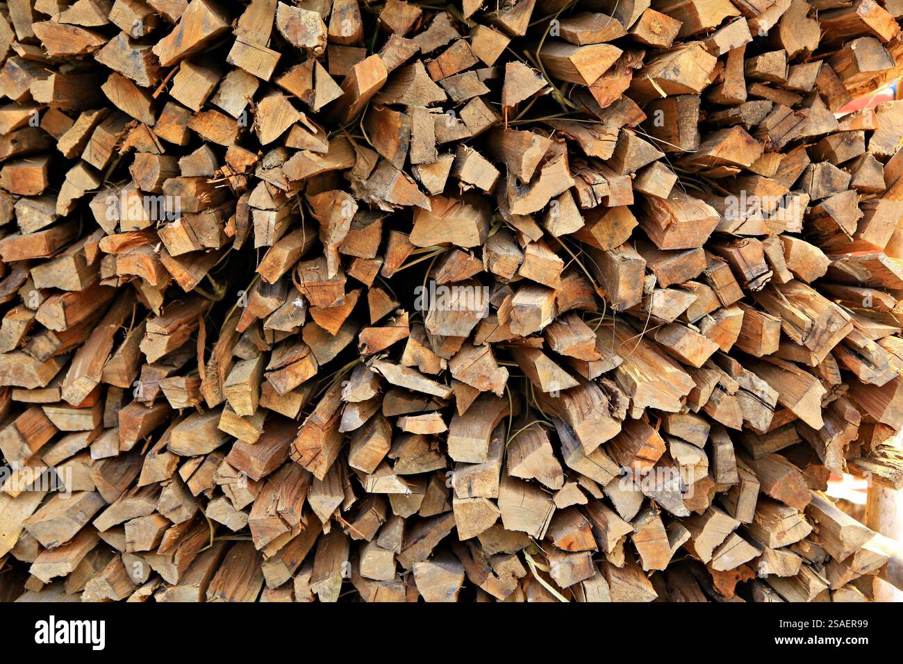 Preparation of firewood for the winter and use for cooking, firewood ...