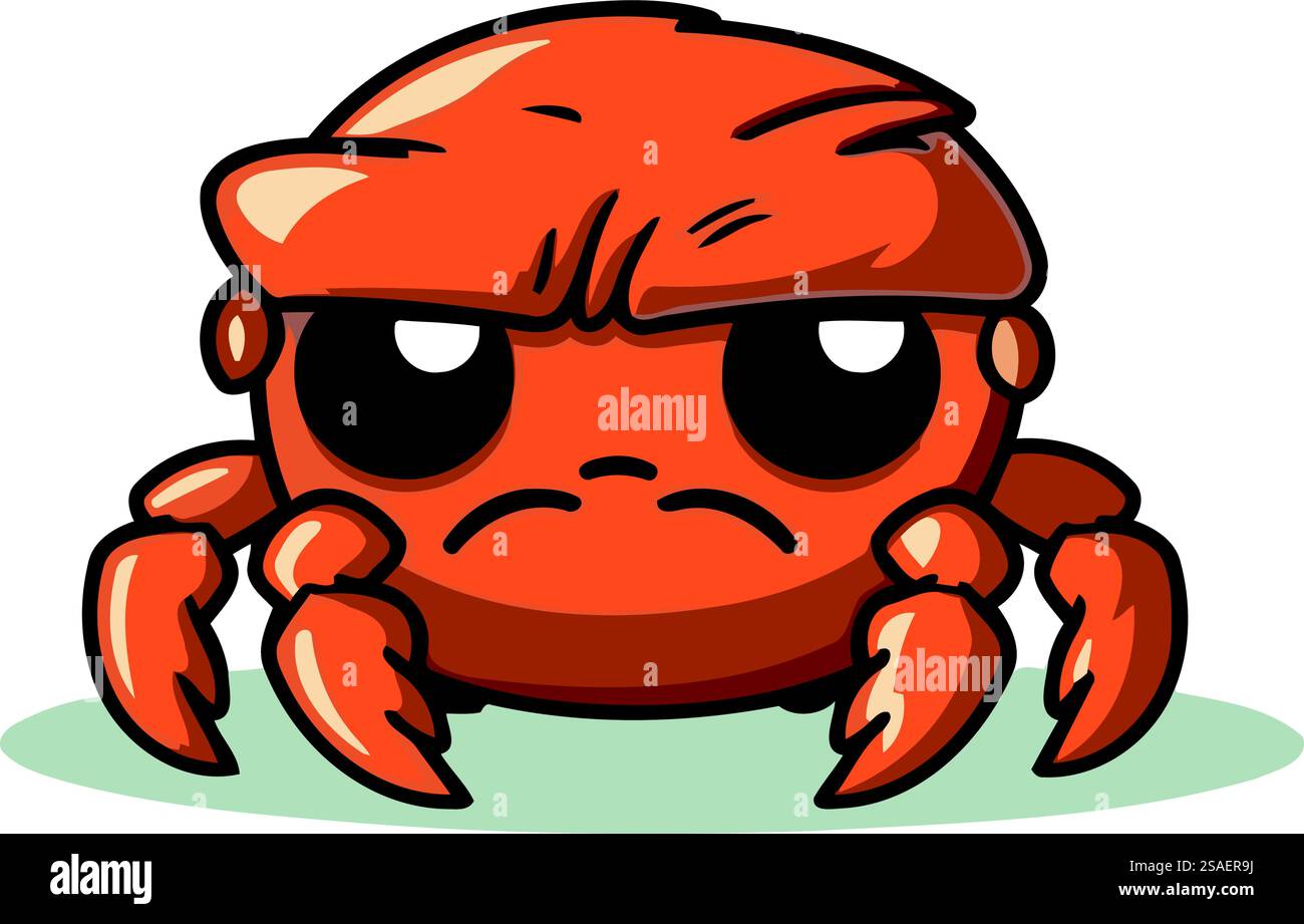 Angry crab cartoon mascot. Vector illustration isolated on white ...