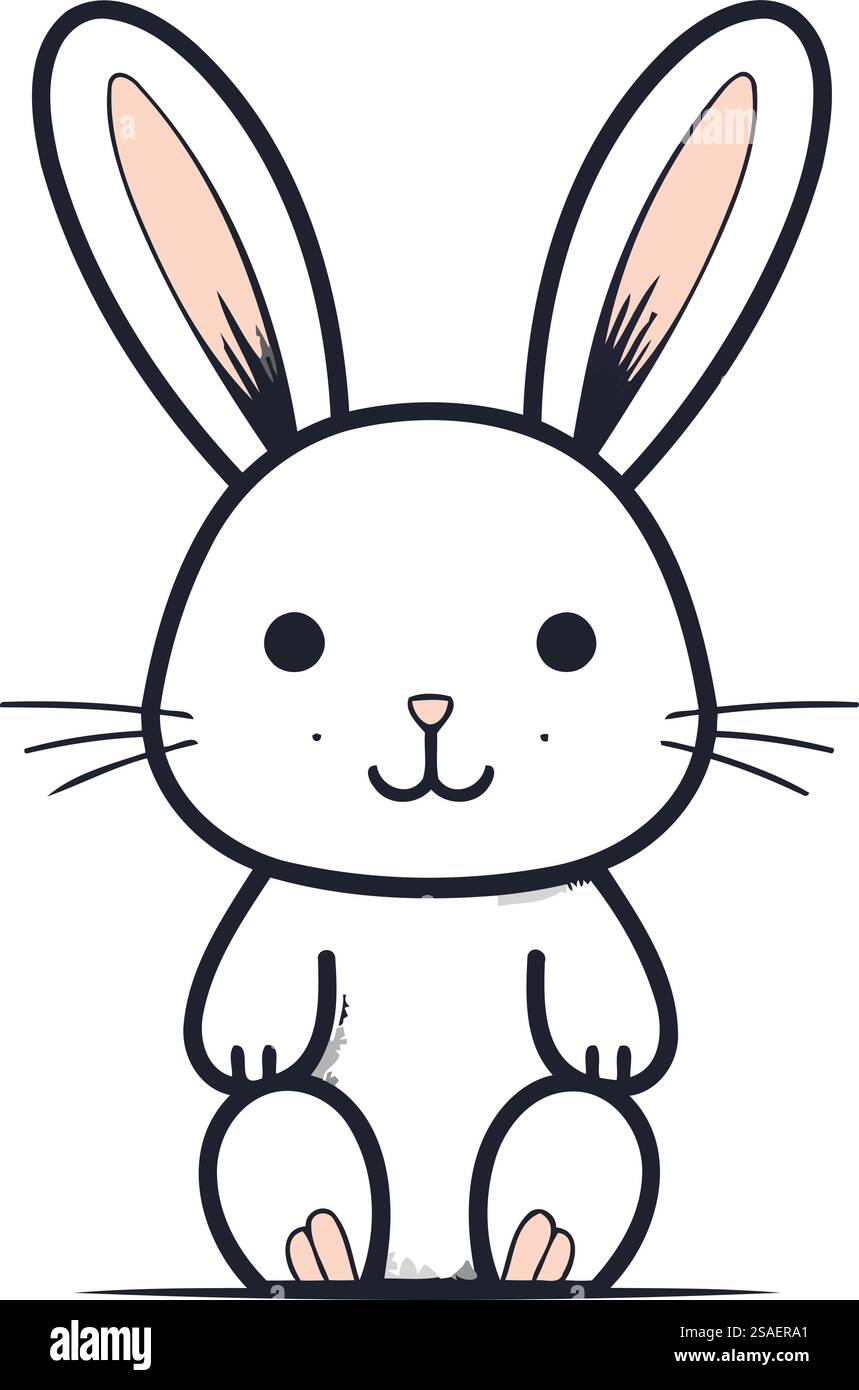 Cute cartoon bunny vector illustration. Cute little rabbit character ...