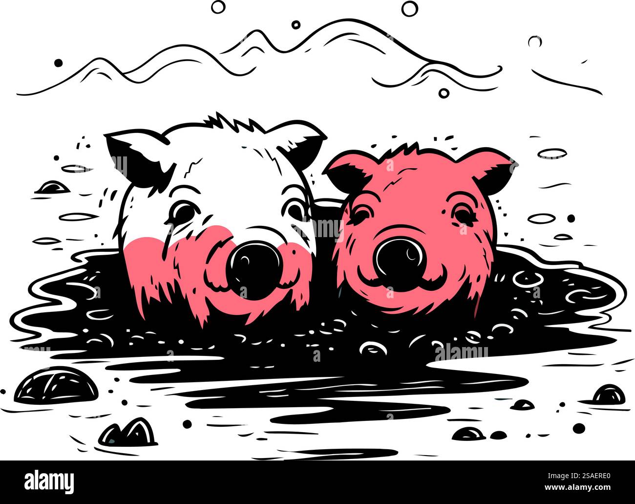 Cute wild boars Stock Vector Images - Alamy