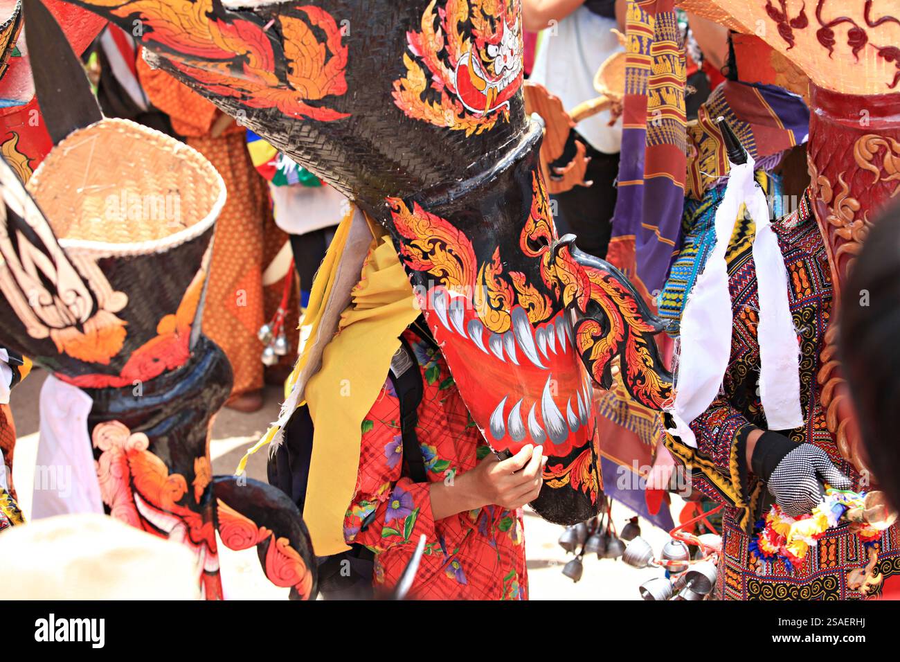 Celebration atmosphere by playing and decorating patterns at "Boon Pra ...