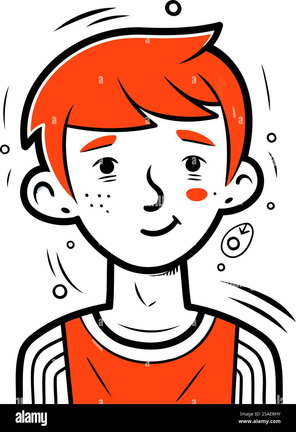 Boy with freckles on face. Vector illustration in cartoon style Stock ...