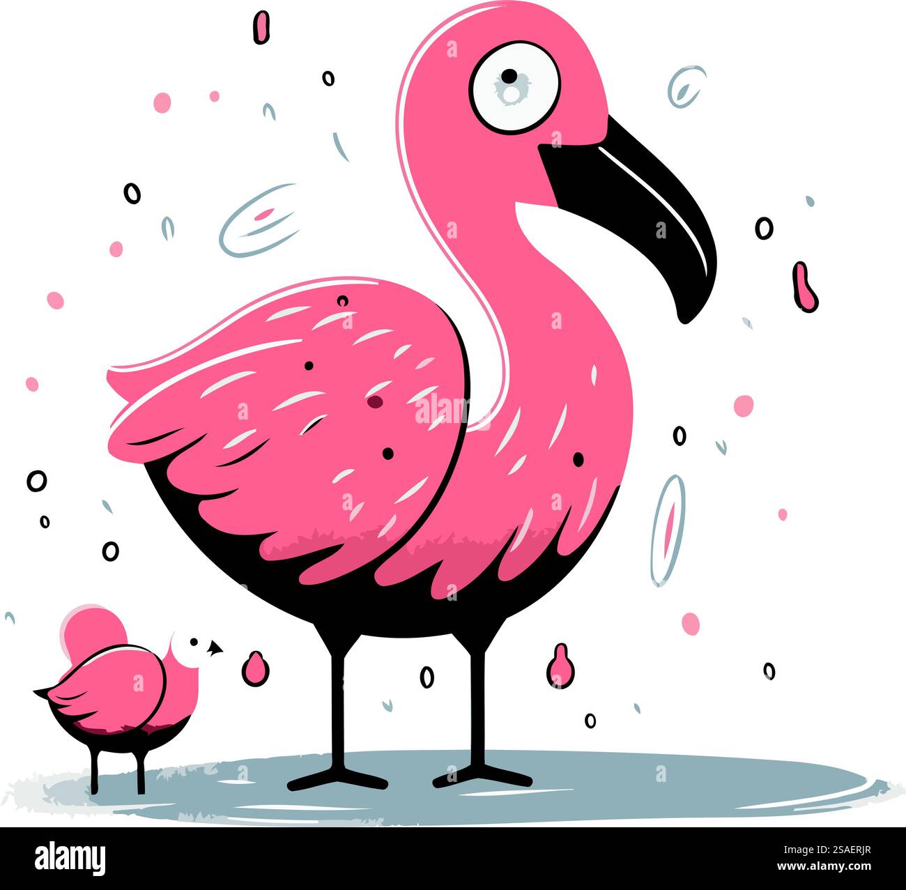 Flamingo. Hand drawn vector illustration. Isolated on white background ...