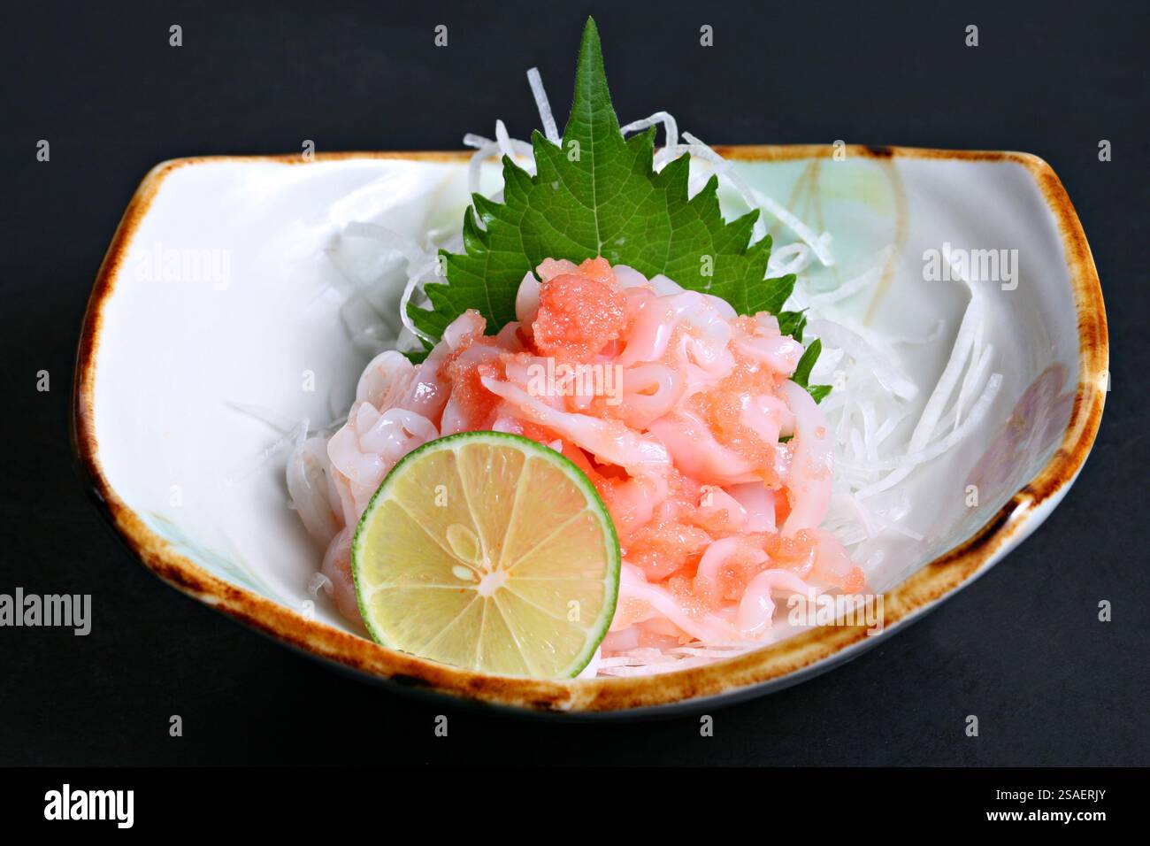 IKA MENTAIKO, Japanese food style, raw squid and marinated Pollock roe ...