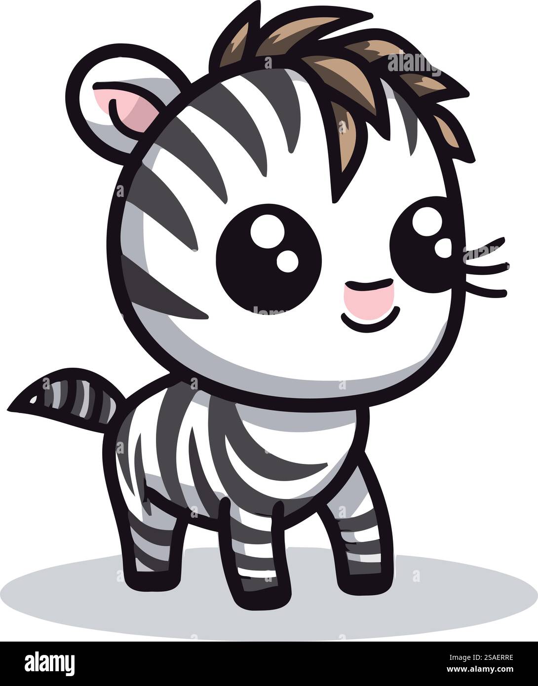 Cute Zebra Cartoon Mascot Character Vector Illustration Stock Vector ...