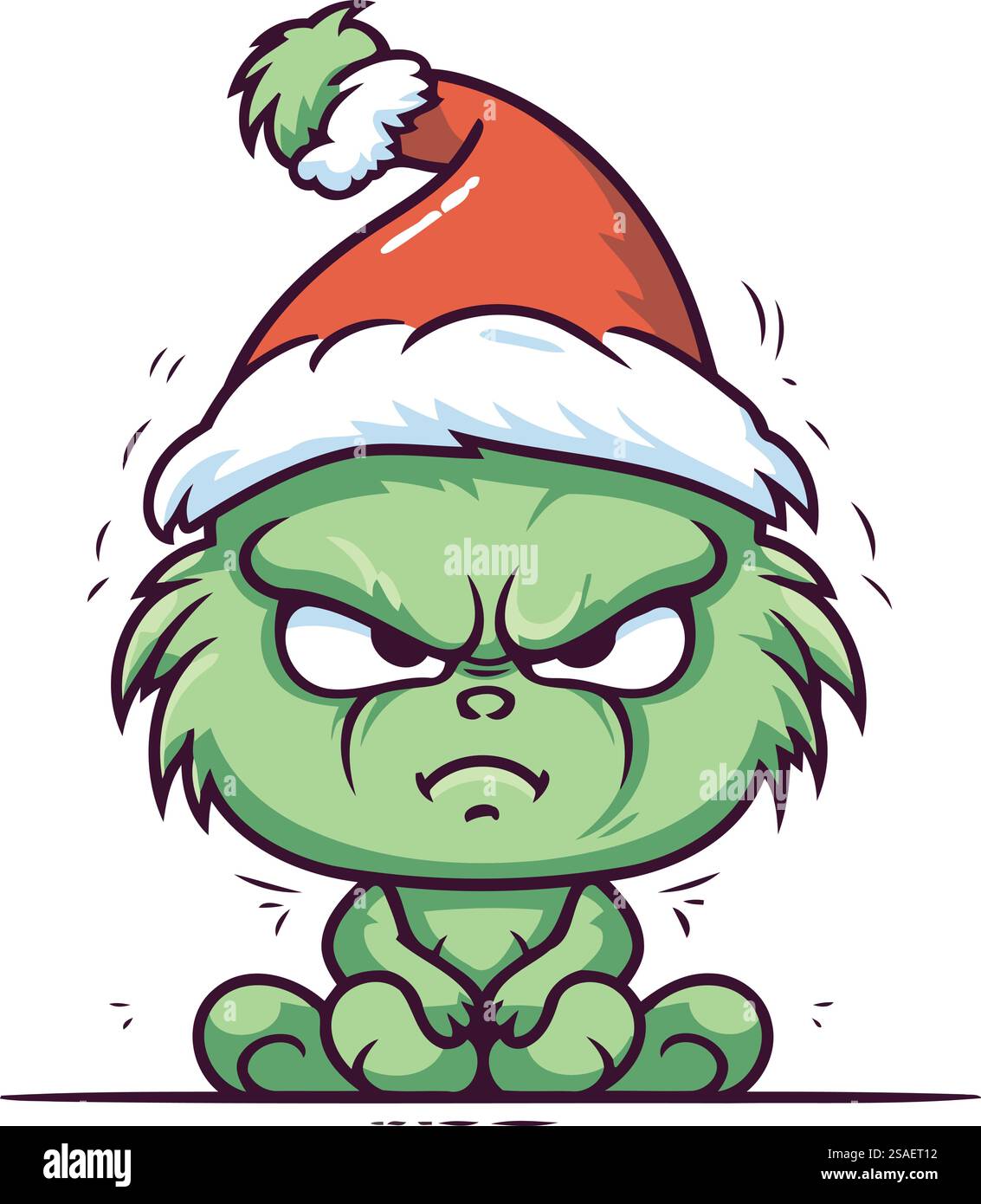 Zombie in Santa Claus hat. Vector illustration. Cartoon character Stock ...