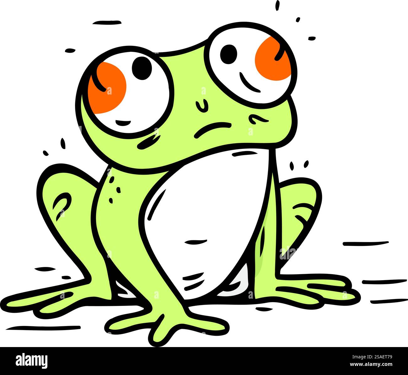 Frog. Vector illustration of a funny frog. Cartoon character Stock ...