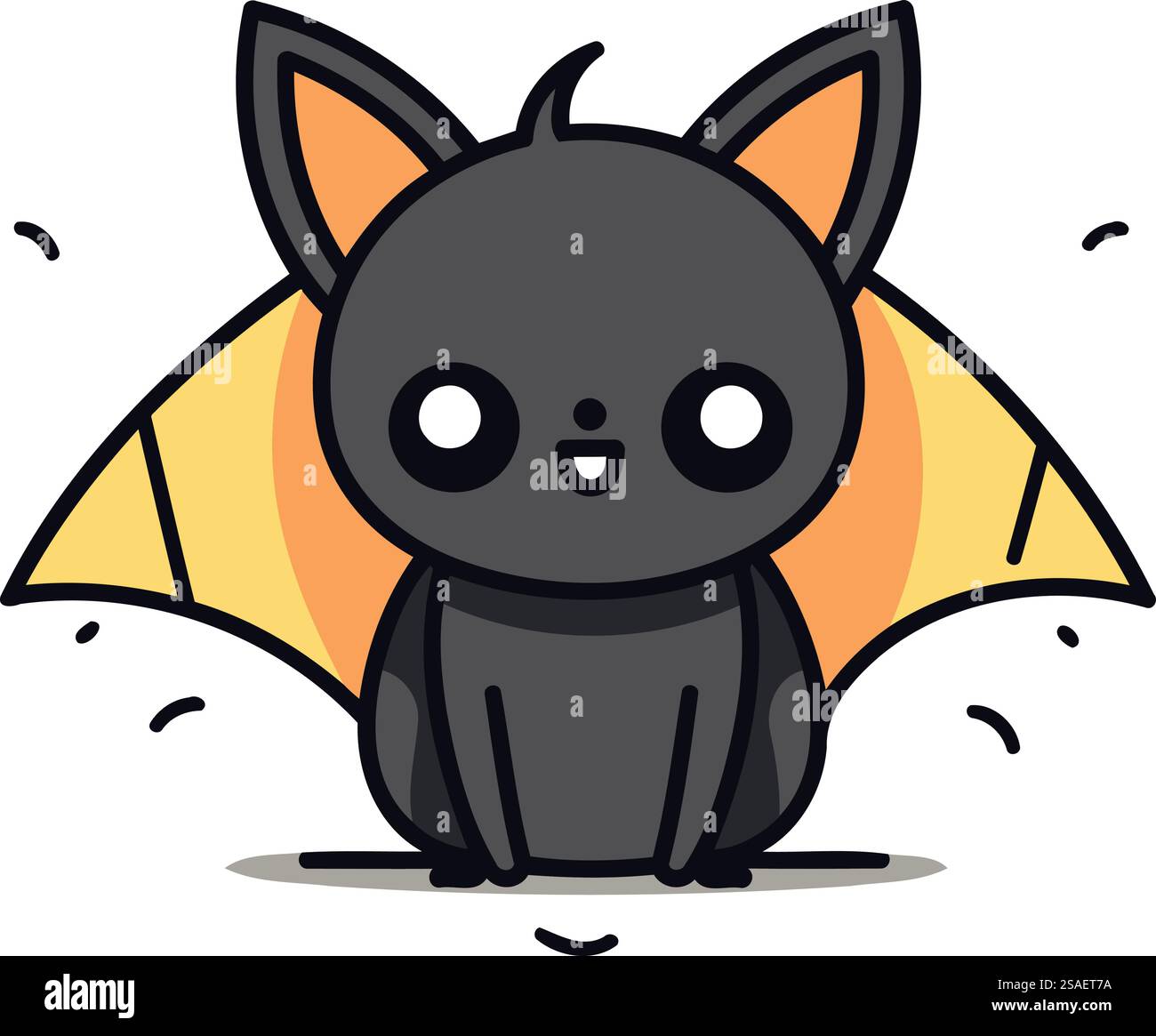 Cute kawaii bat. Vector illustration. Isolated on white background ...
