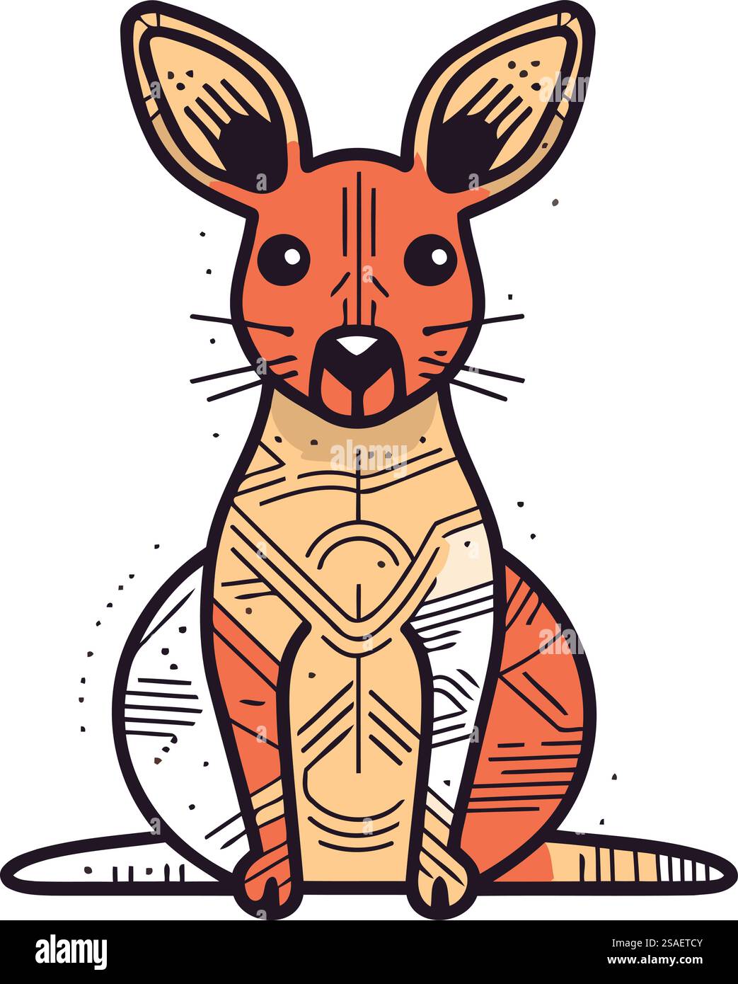 Cute kangaroo. Vector illustration in doodle style Stock Vector Image ...