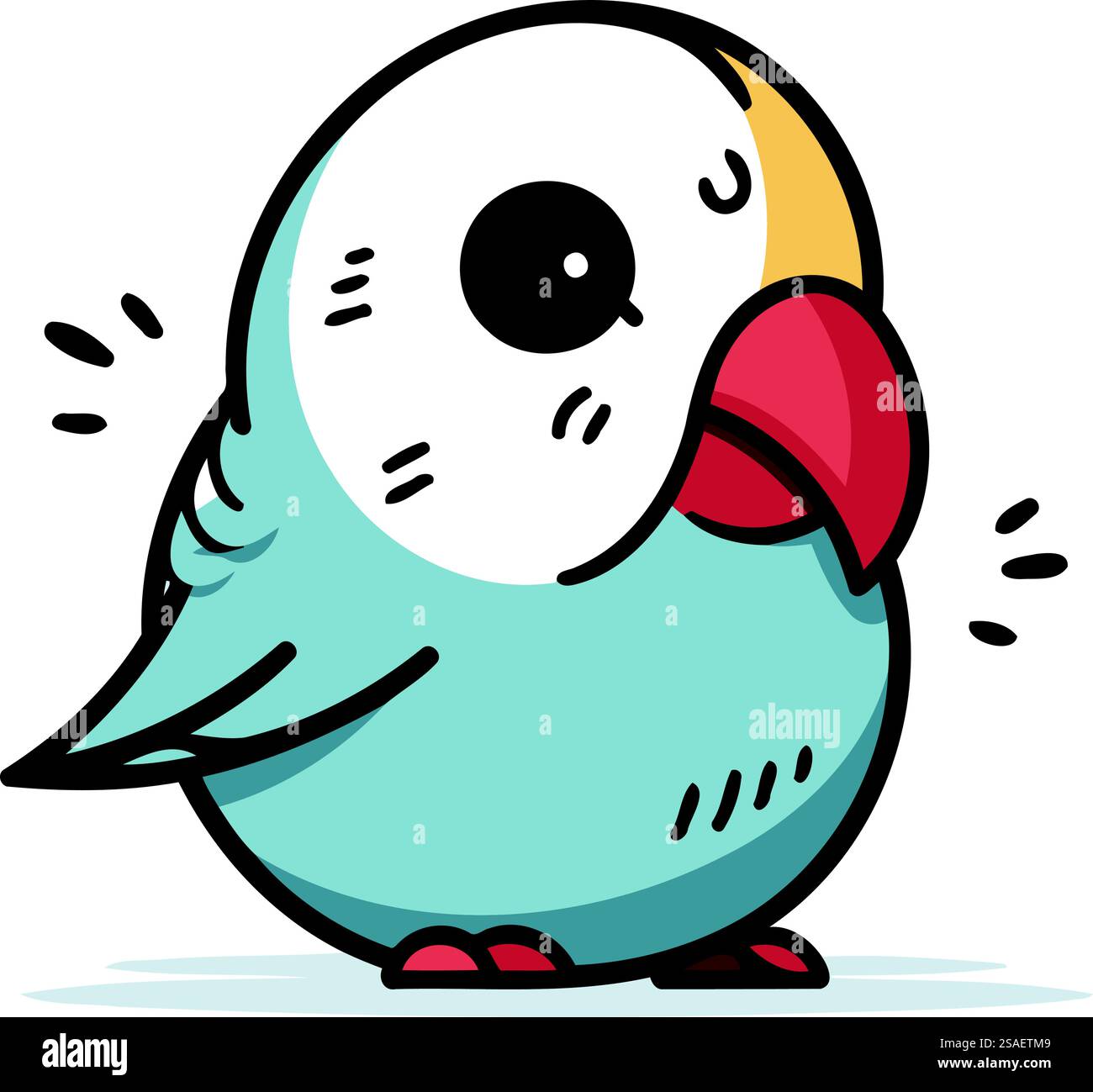 Cute cartoon parrot. Vector illustration of funny cartoon parrot Stock ...