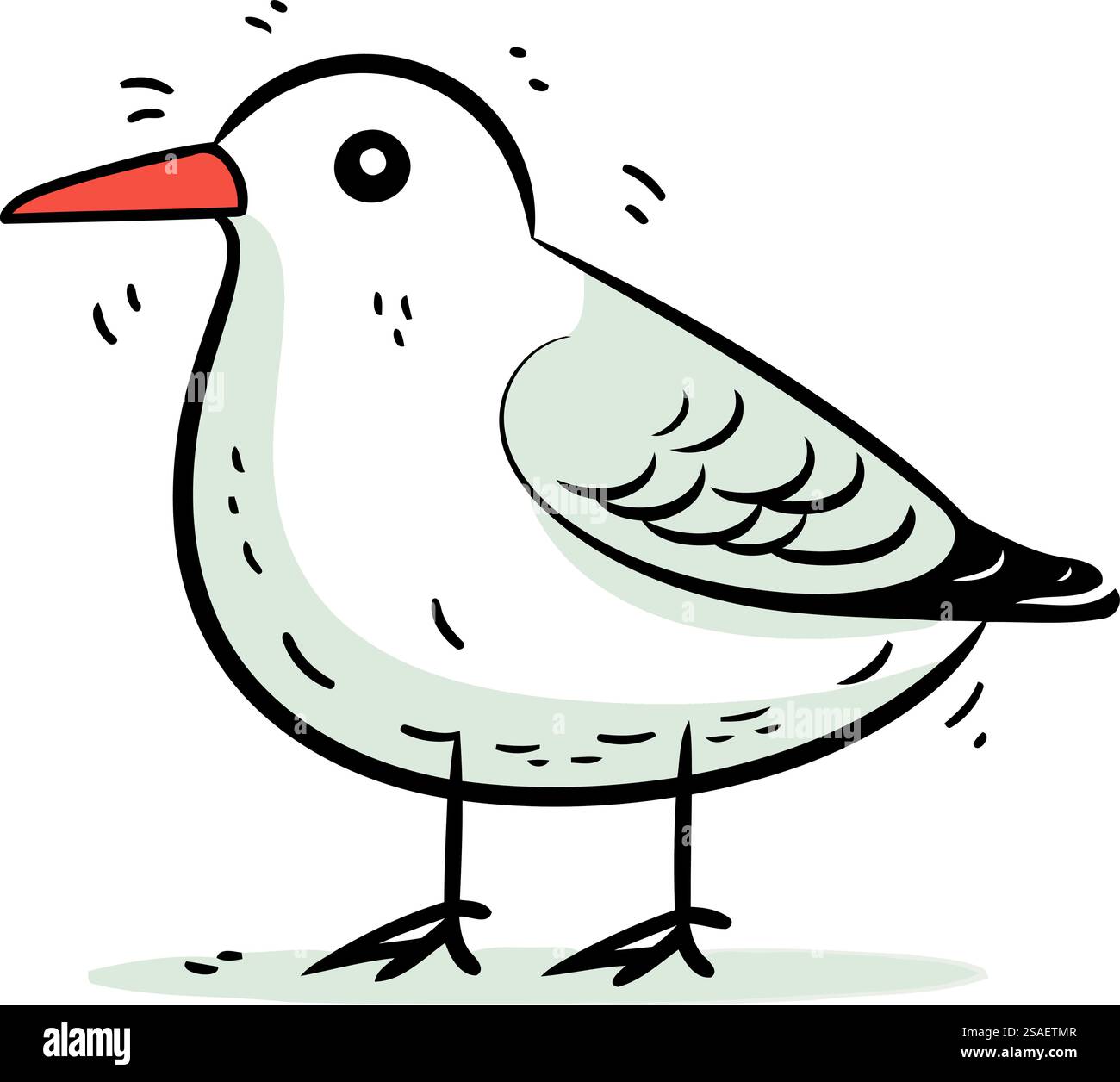 Cute seagull. Vector illustration in doodle style Stock Vector Image ...