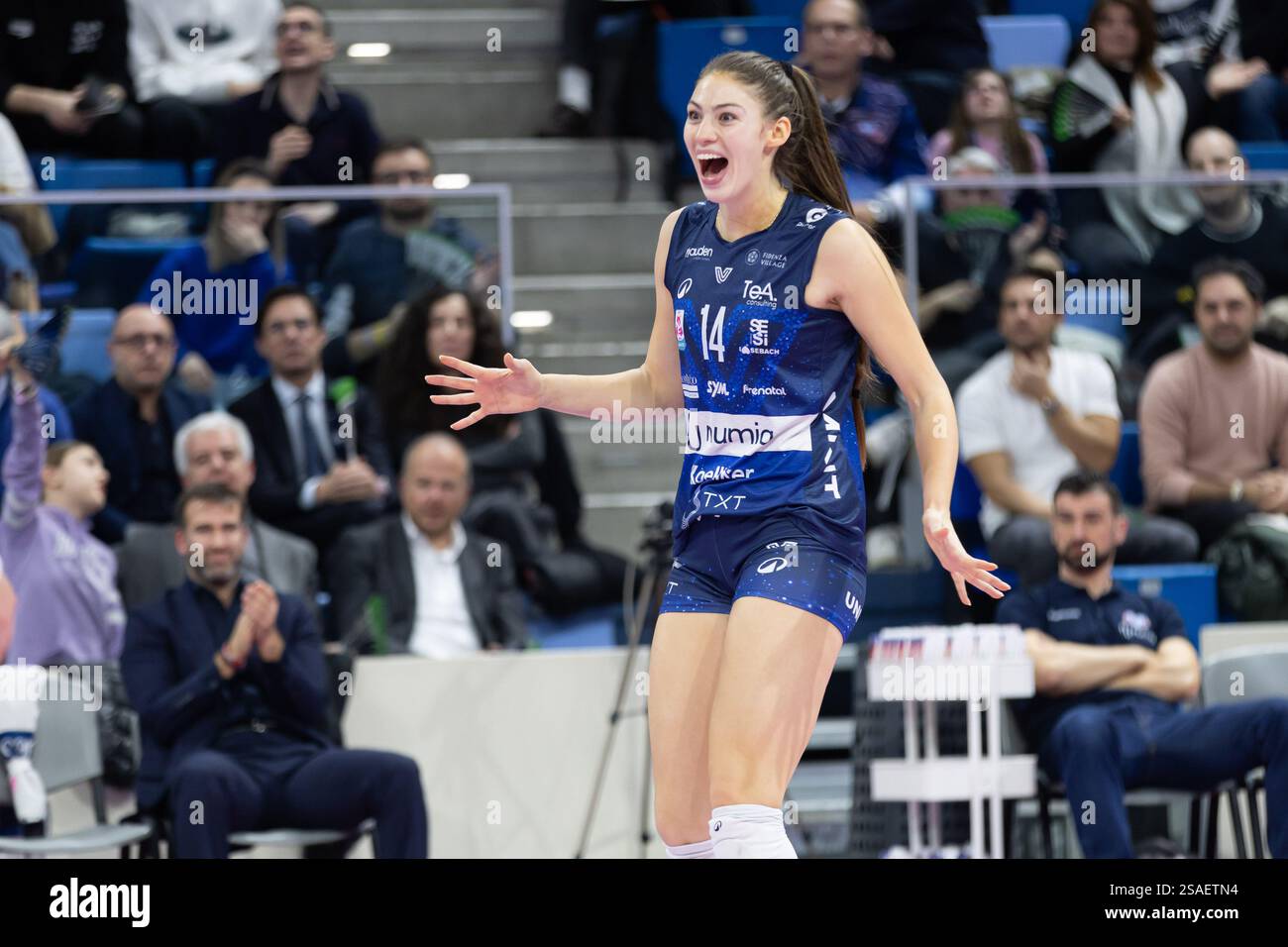 Milan, Italy. 29th Jan, 2025. Happiness of Hena Kurtagic (Numia ...