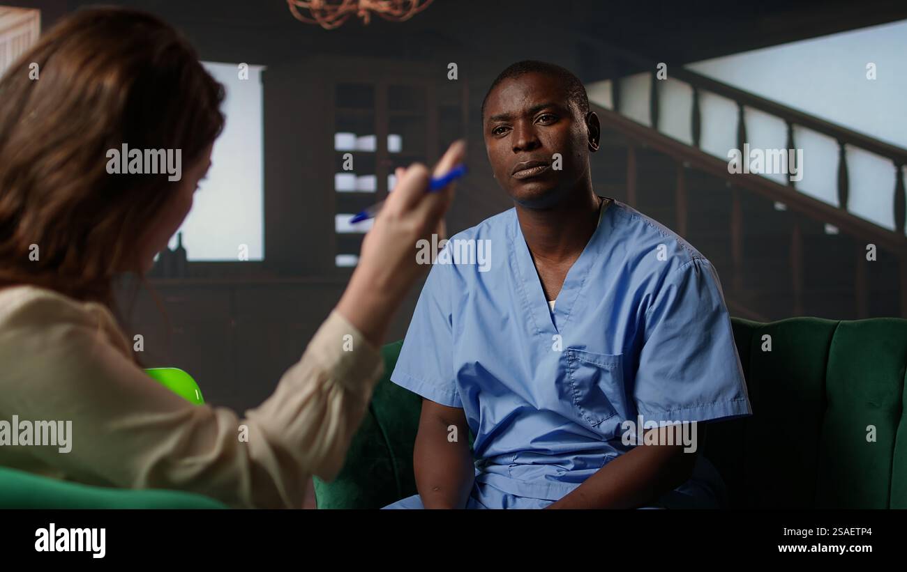 African american nurse struggles hi-res stock photography and images ...