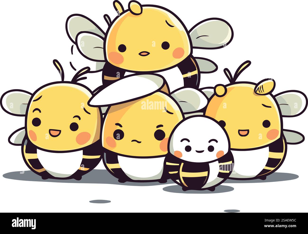 cute bees on white background. vector illustration. eps10 Stock Vector ...
