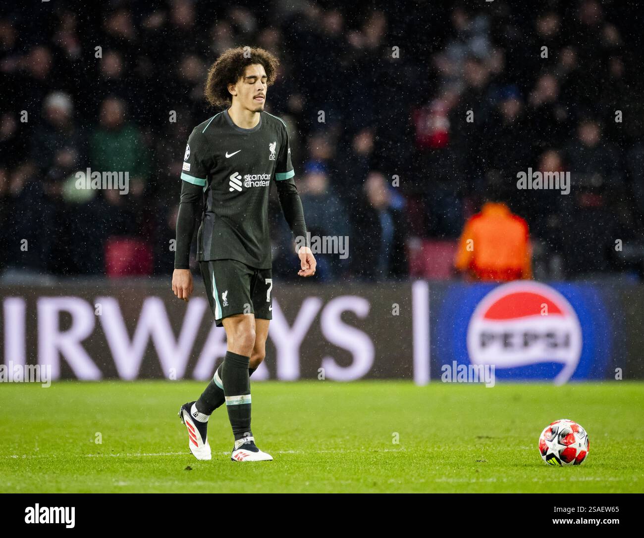 EINDHOVEN - Jayden Danns of Liverpool FC reacts after the 3-2 during ...