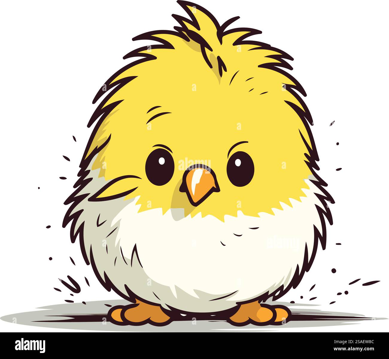 Cute little chick isolated on white background. Vector cartoon ...