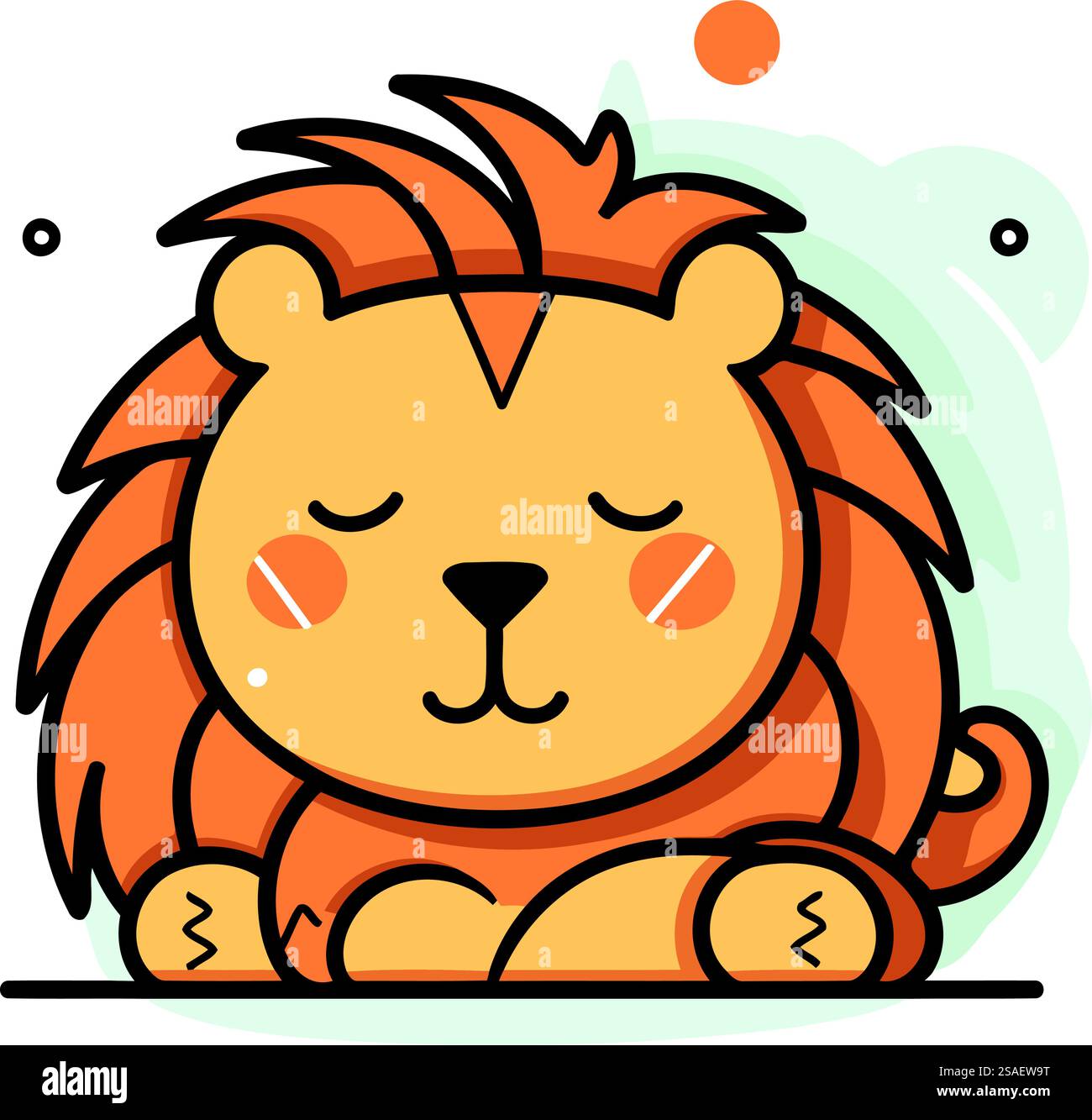 Cute cartoon lion. Vector illustration. Cute animal character Stock ...