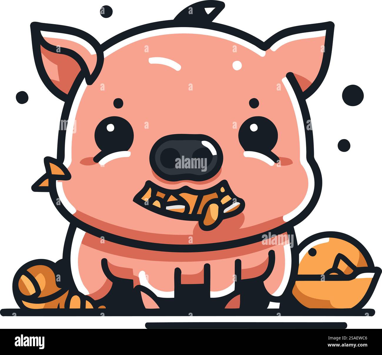 Cute piglet vector illustration. Cute piglet cartoon character Stock ...