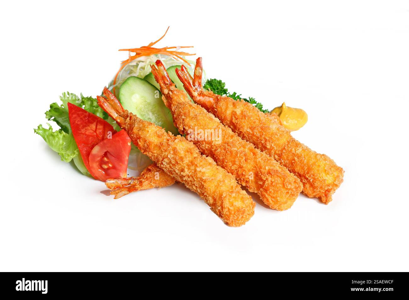 Ebi Tempura or Shrimp Tempura, Japanese foods style on white background ...