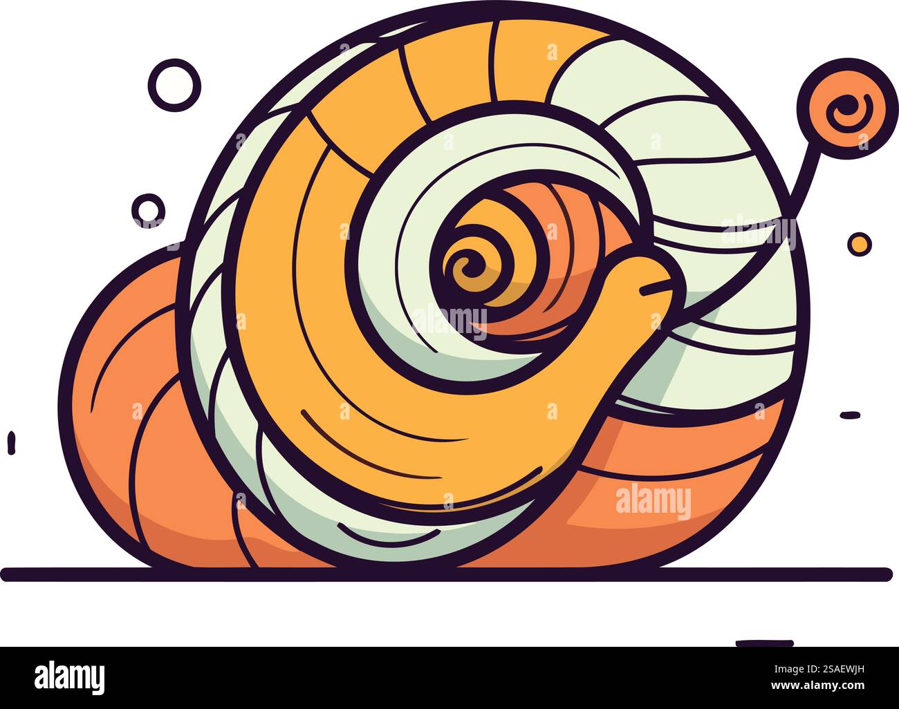 Cartoon snail. Colored flat vector illustration. Isolated on white ...