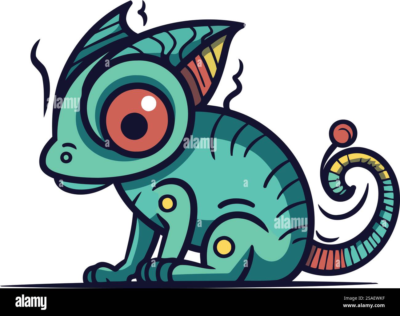 Cartoon chameleon. Vector illustration of a chameleon Stock Vector ...