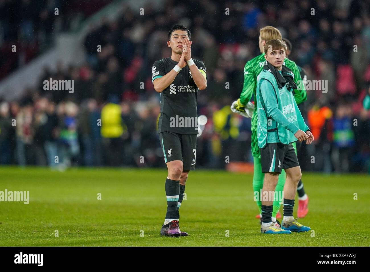 Eindhoven, Netherlands. 29th Jan, 2025. Liverpool FC midfielder Wataru ...