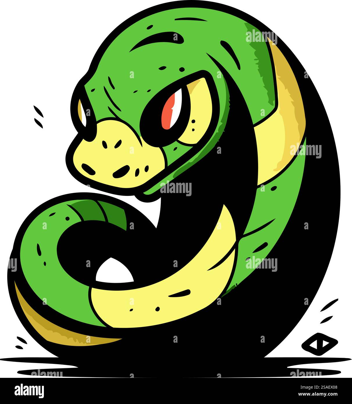 snake cartoon vector illustration. snake sketch. snake vector ...