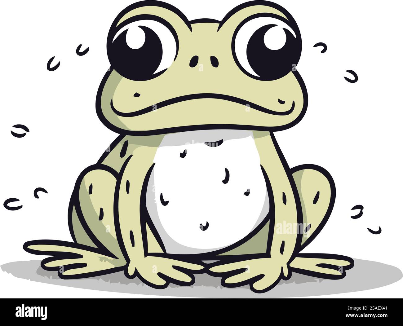 Frog cartoon character isolated on a white background. Vector ...