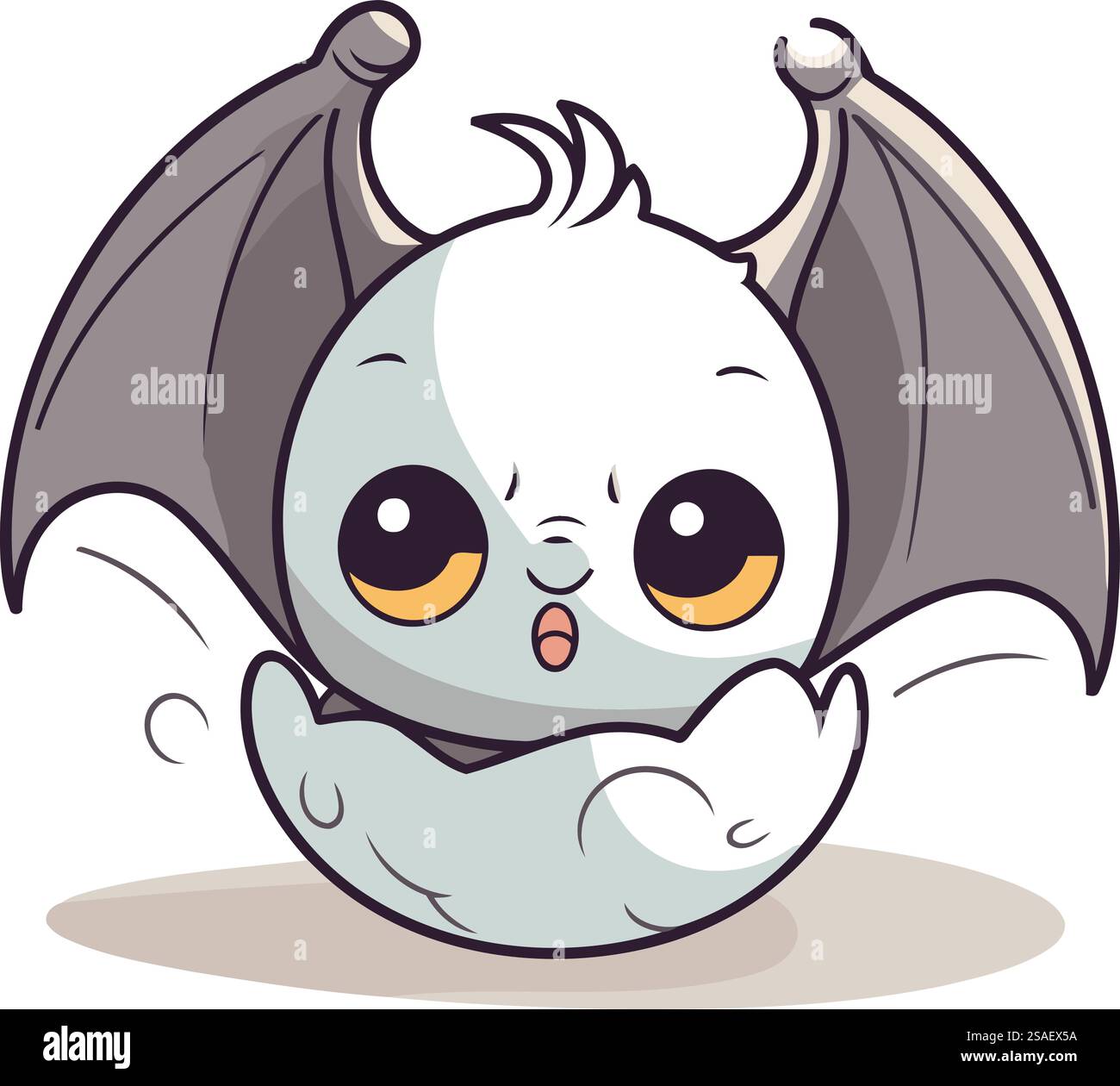 Cute cartoon flying bat. Vector illustration isolated on white ...