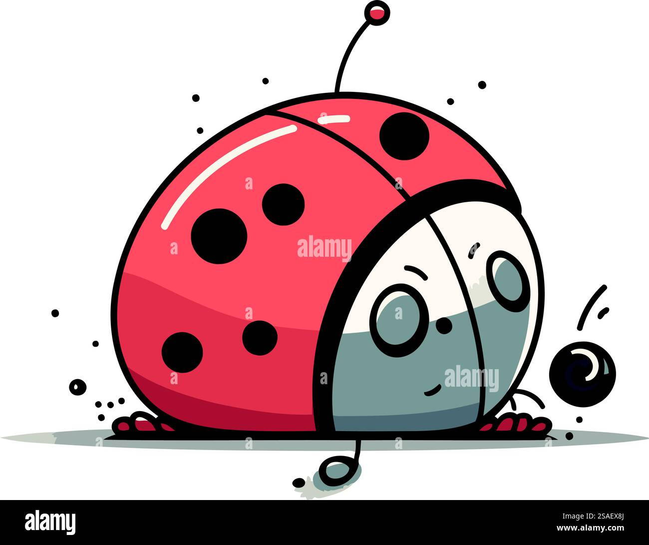 Cute cartoon ladybug isolated on white background. Vector illustration ...